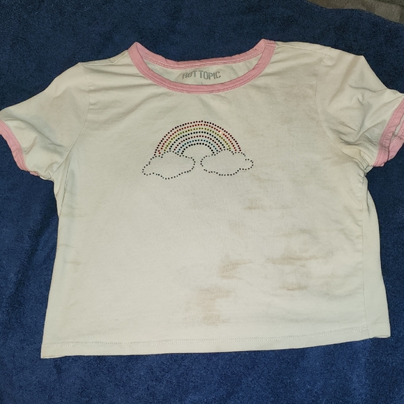 Hot Topic | Tops | Hot Topic Kids Tshirt With Rainbow Design White And ...
